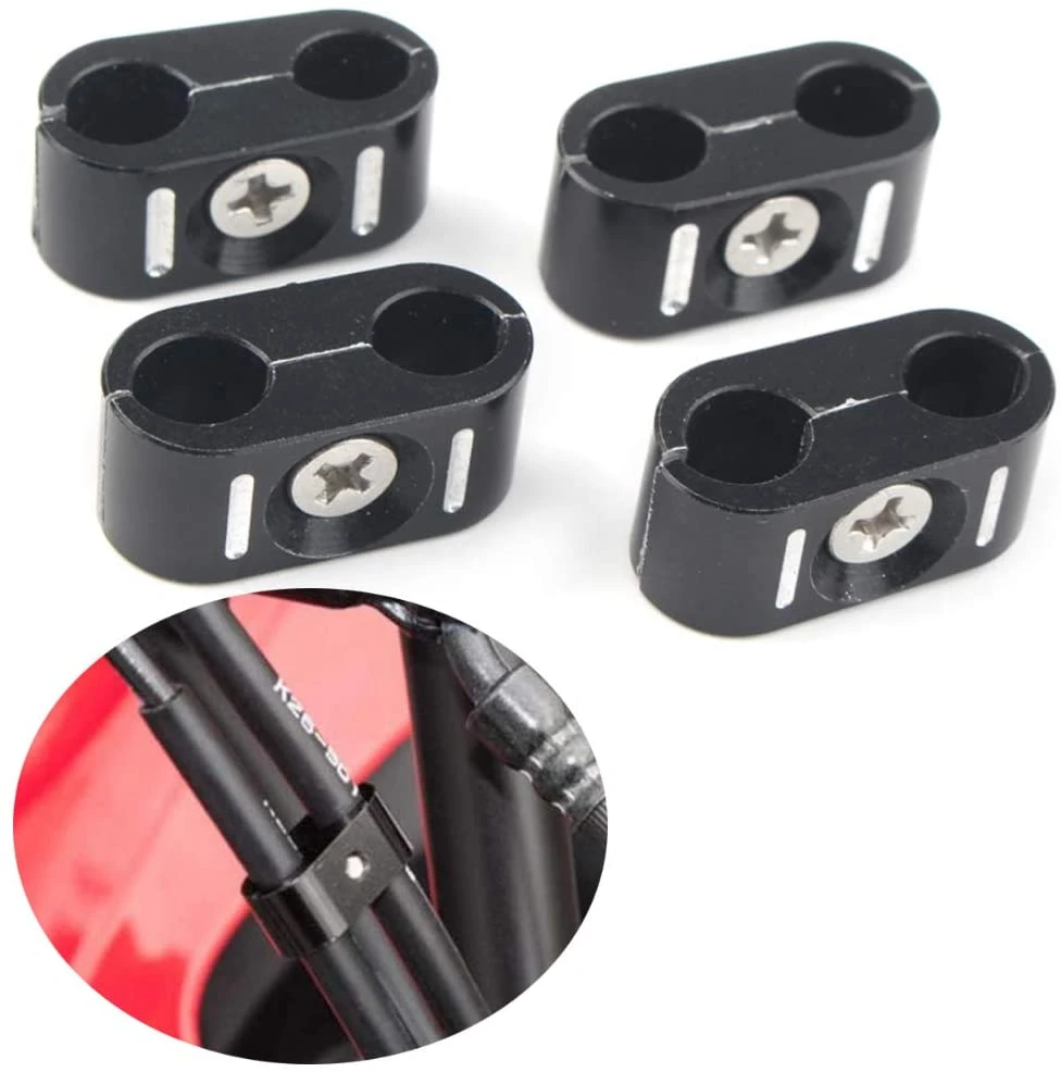4 Pcs Universal Motorcycle Brake Throttle Cable Clamp Clip Holder ...