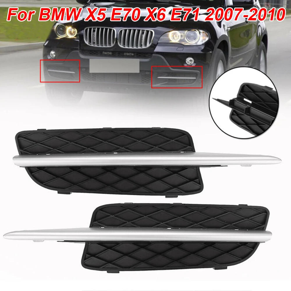 For-BMW-X5-E70-X6-E71-07-10-Bumper-Grille-Cover-Lower-Right-Grill-1Pair ...