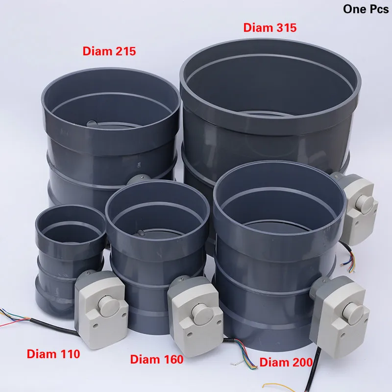 Pvc Electric Air Duct Value 110-310 Mm Diam Air Damper Valve Motorized ...