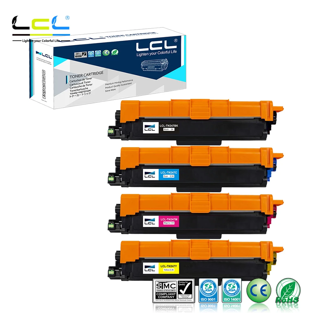 LCL TN243 TN247 TN-247 TN247BK TN-247BK C M Y (4-Pack KCMY) Toner ...