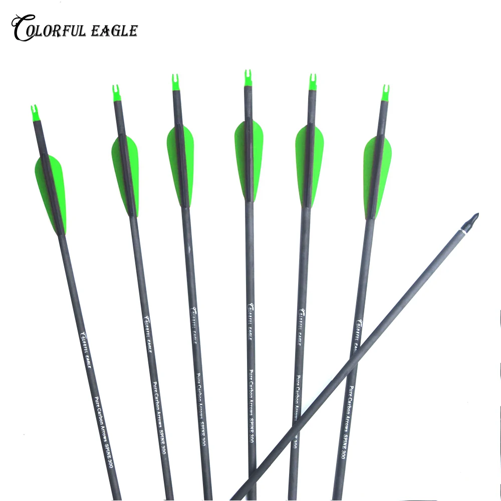 Archery 28"30"31" Pure Carbon arrows Spine 300 400 28/30/31inch arrows ...