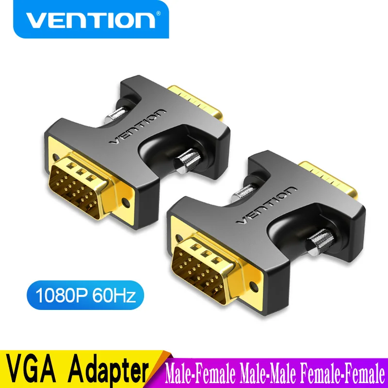 Vention VGA Coupler 15 Pin VGA Male to VGA Feamle Adapter HD15 Female ...