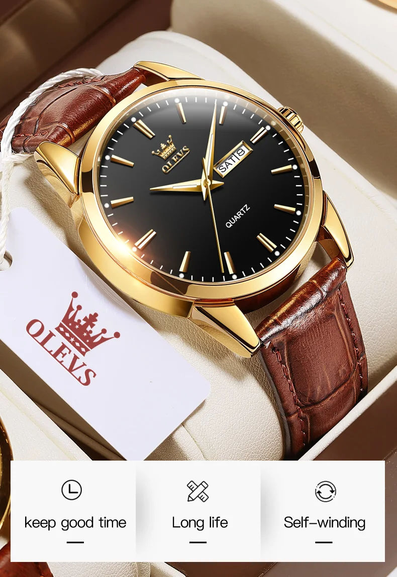 Olevs Original Quartz Watch For Men - goldenwatchbd.com