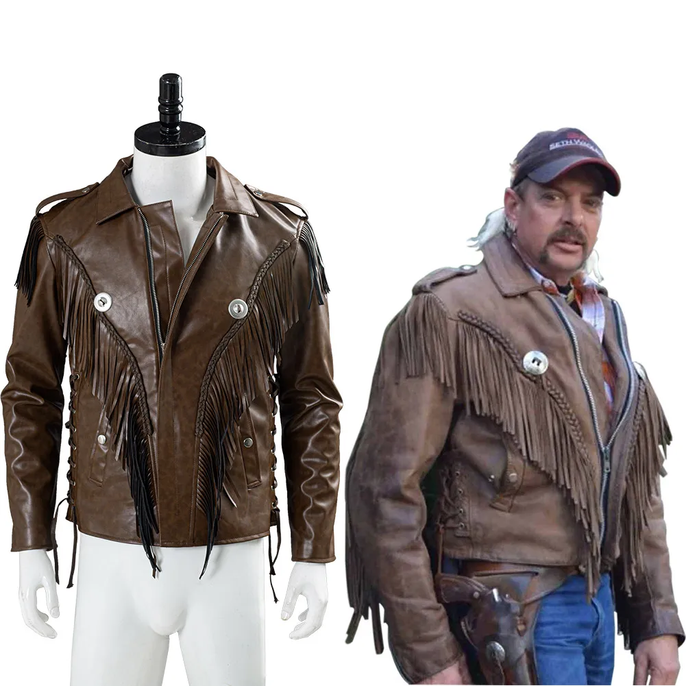 Tiger King Joe Exotic Cosplay Costume Jacket Pu Leather Coat Halloween ...