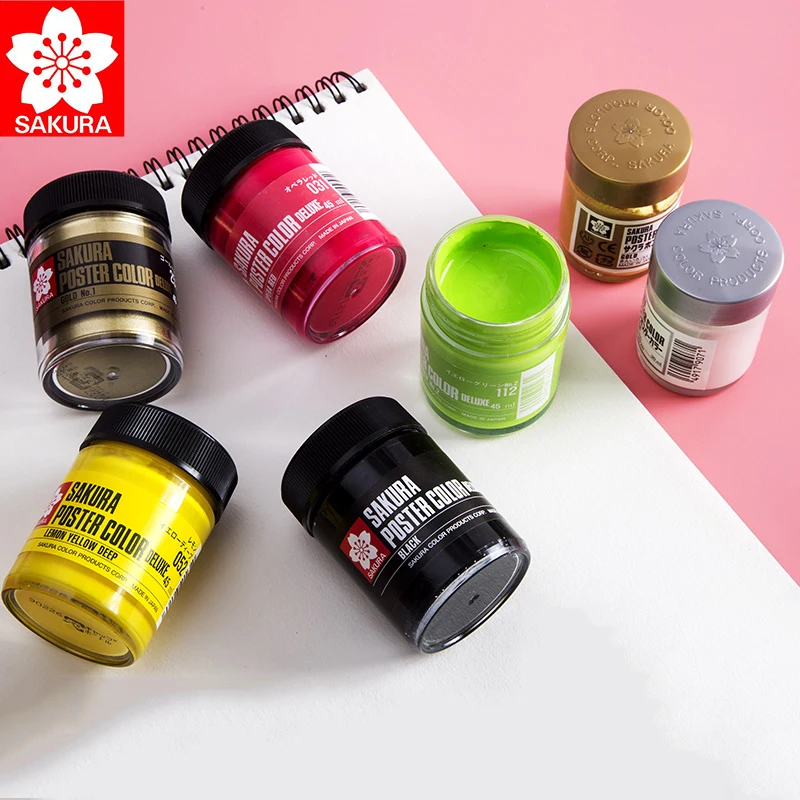 Japanese Sakura Poster Color Gouache Paint 30ML/45ML Paste Opaque ...