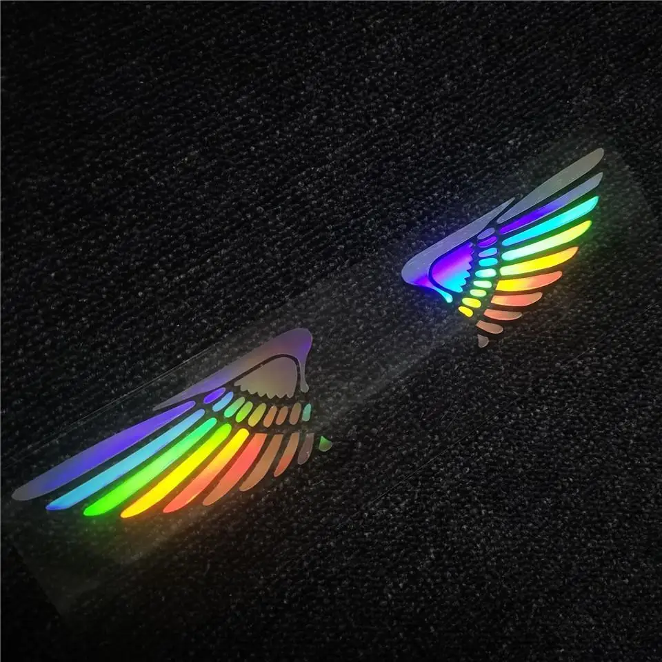 diy-logo-Angel-wings-colorful-reflective-car-stickers-surname-laser-six ...