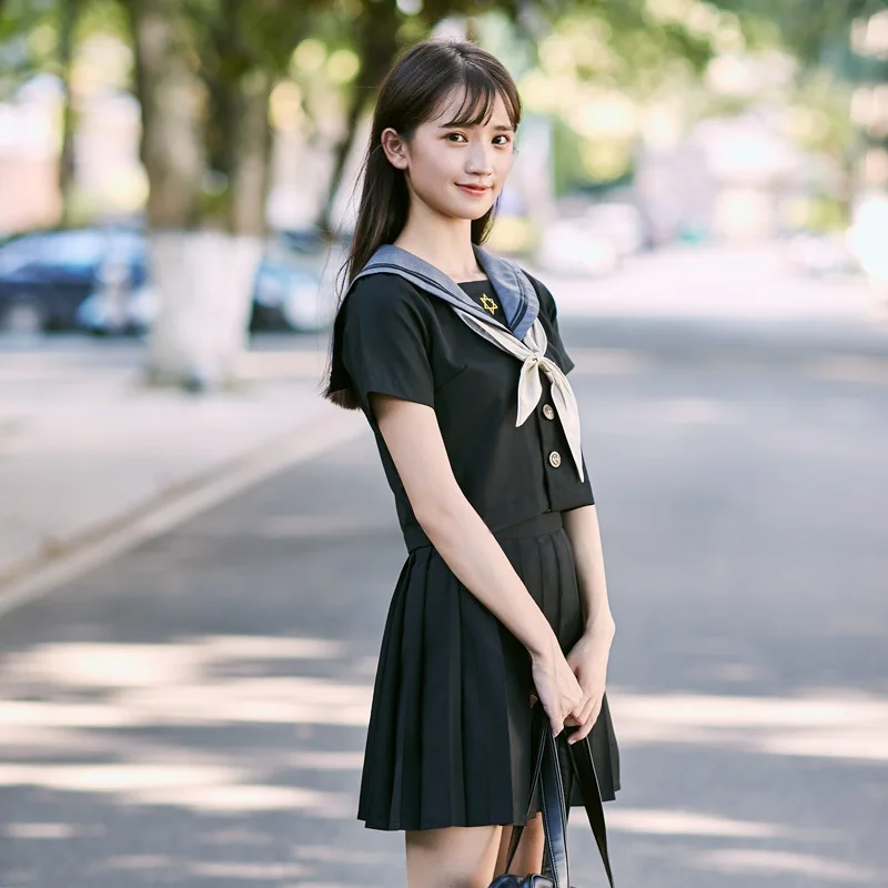 Uniforme Escolar de manga corta para niña, traje coreano japonés, POLO ...