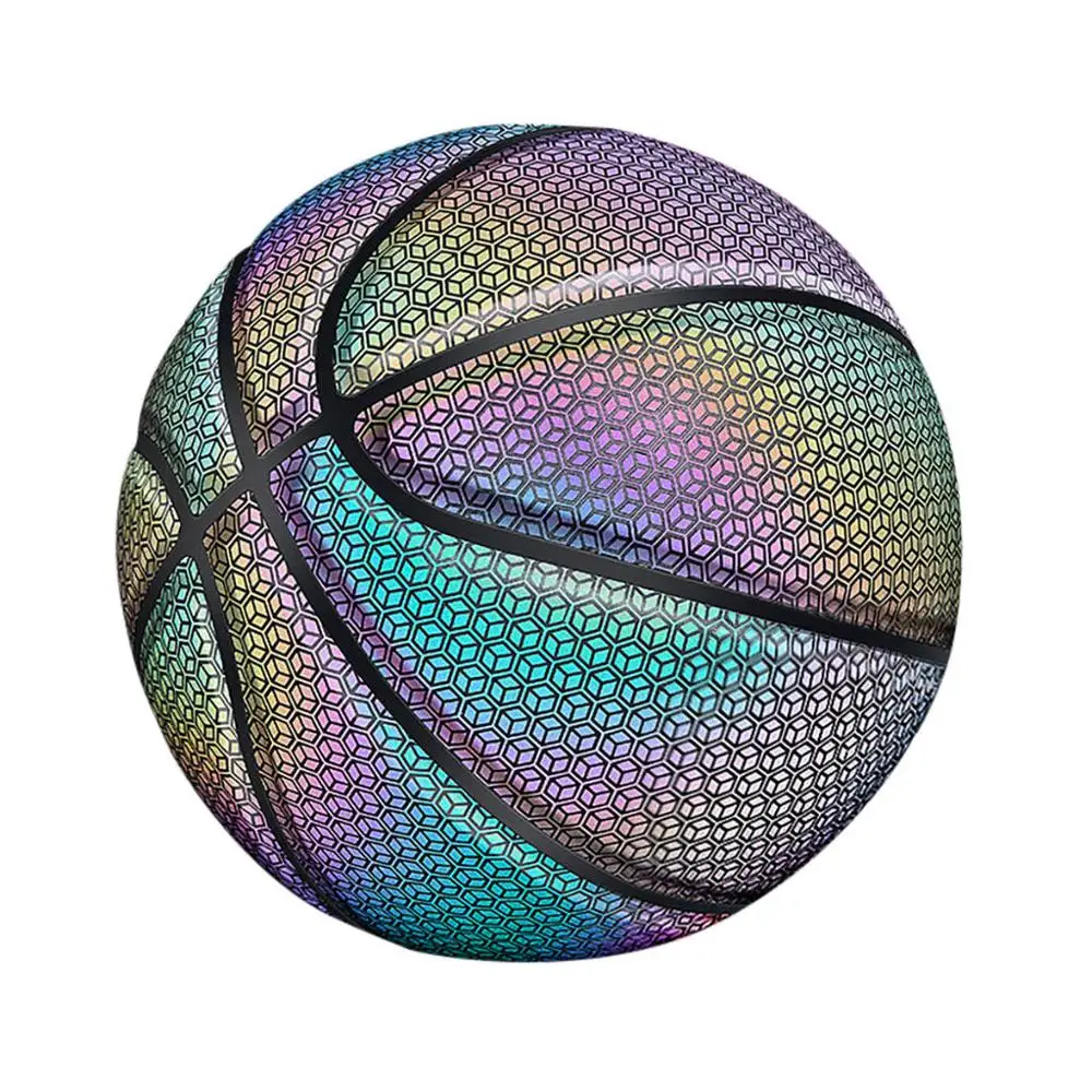 Holographic Glowing Reflective Basketball Lighted Glow Basketball Night ...