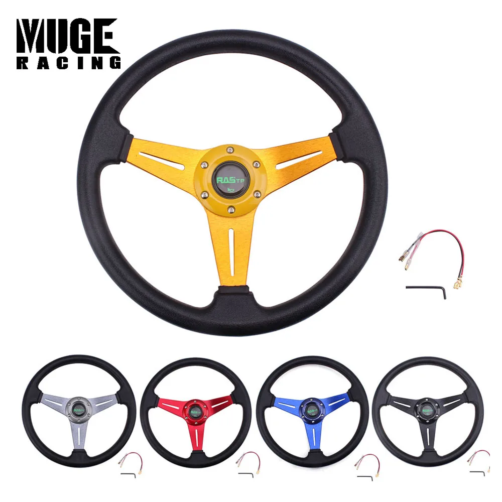 Volant-de-voiture-de-course-sport-universel-en-aluminium-PU-volant-de-d ...