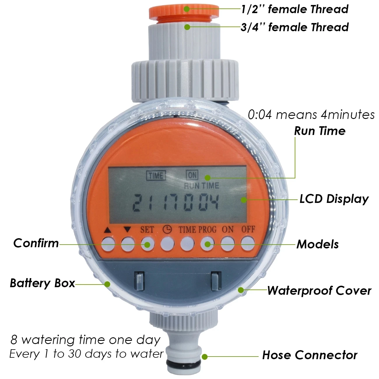 Programmateur arrosage,vanne à bille pour jardin et serre,contrôleur d'eau,minuterie,irrigateur ...