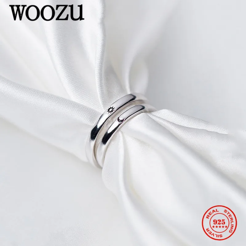 WOOZU-Real-925-Sterling-Silver-Small-Sun-Moon-Adjustable-Finger-Rings-For-Women-Wedding ...