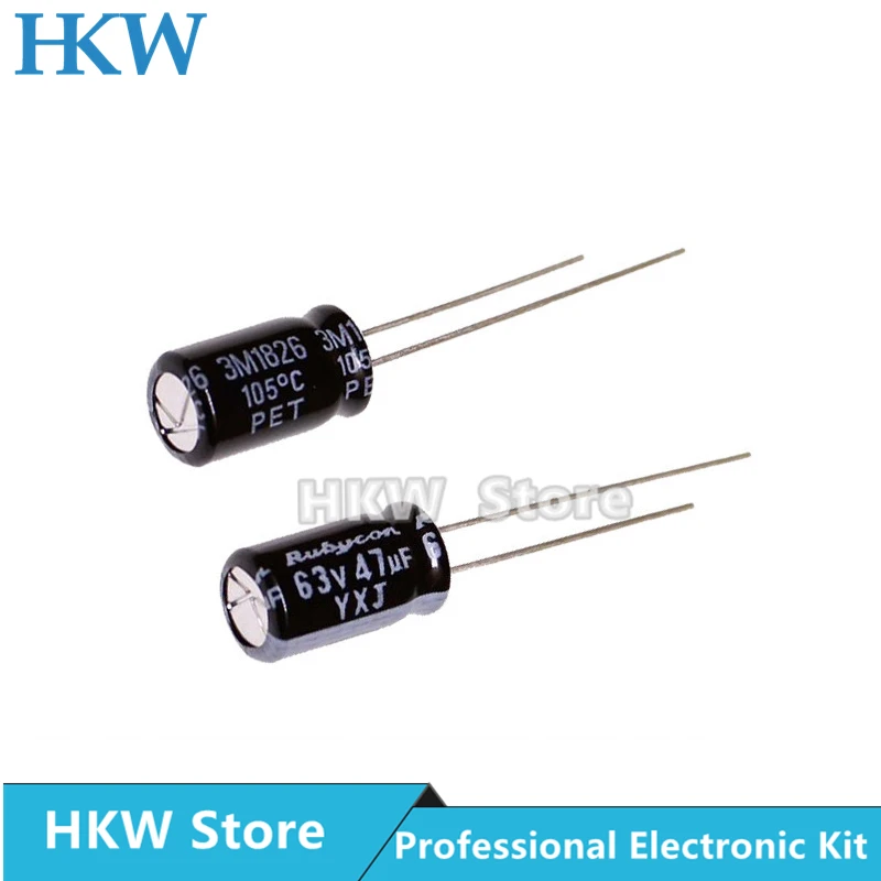 20pcs/lot Rubycon 47UF 63V 6*11mm High Frequency Low ESR / Impedance ...