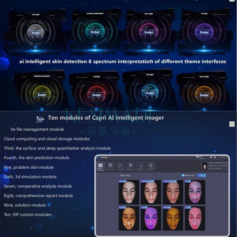 Portable Magic Mirror for 3D Smart Professional Skin Detection Analyzer ...