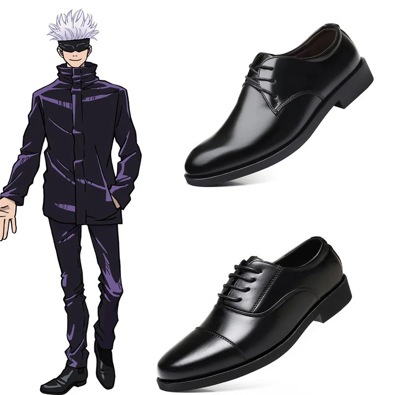 Jujutsu Kaisen Gojo Satoru Cosplay Black Pu Leather Shoes Men Fashion ...