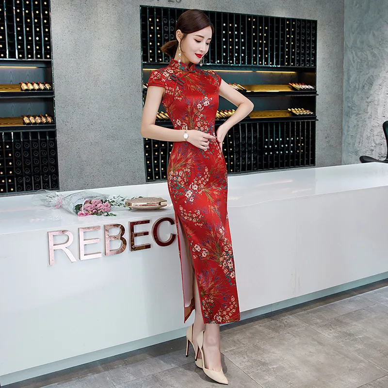 Fashion Handmade Button Qipao Vintage Mandarin Collar Qipao Novelty ...