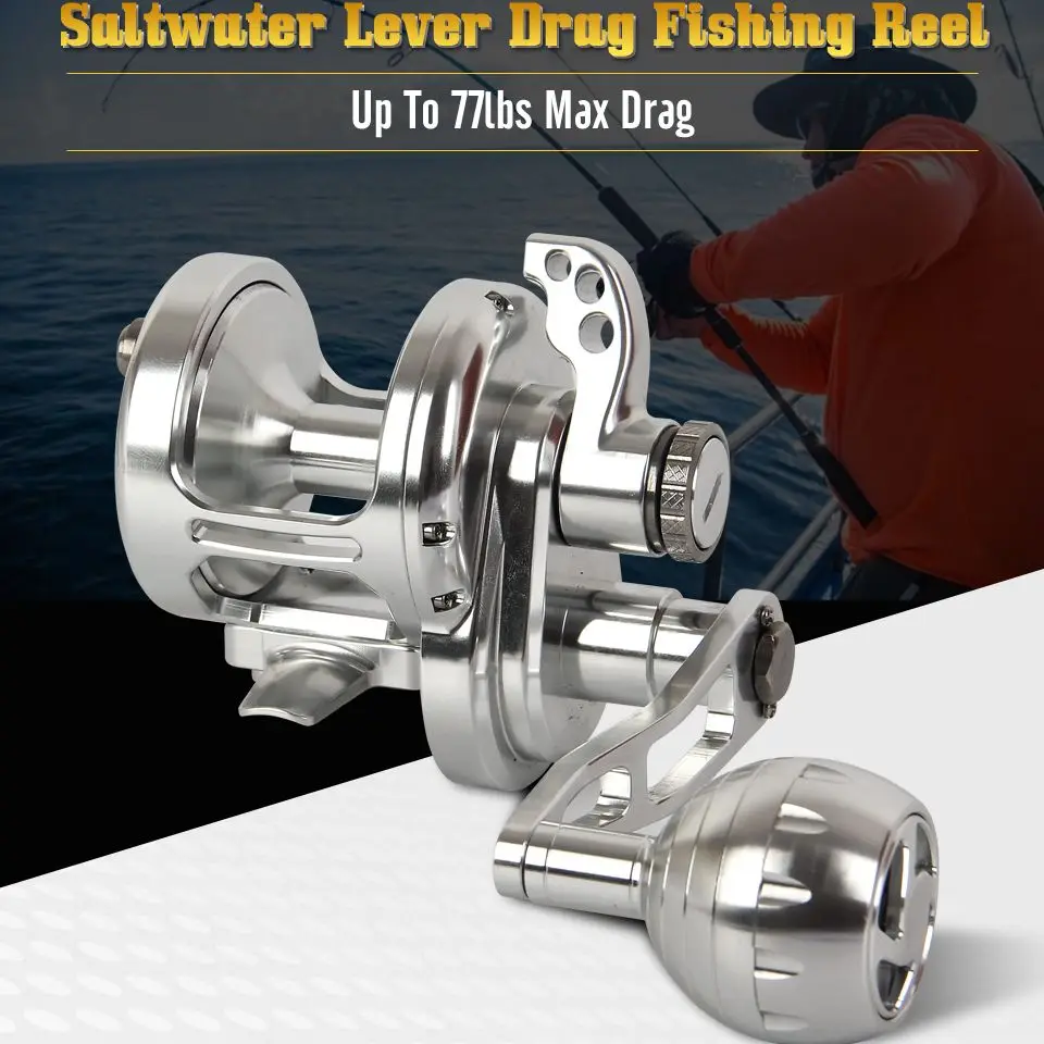 Topline 4.9:1 Saltwater Slow Pitch Jigging Reel Full Metal 30kg Drag ...