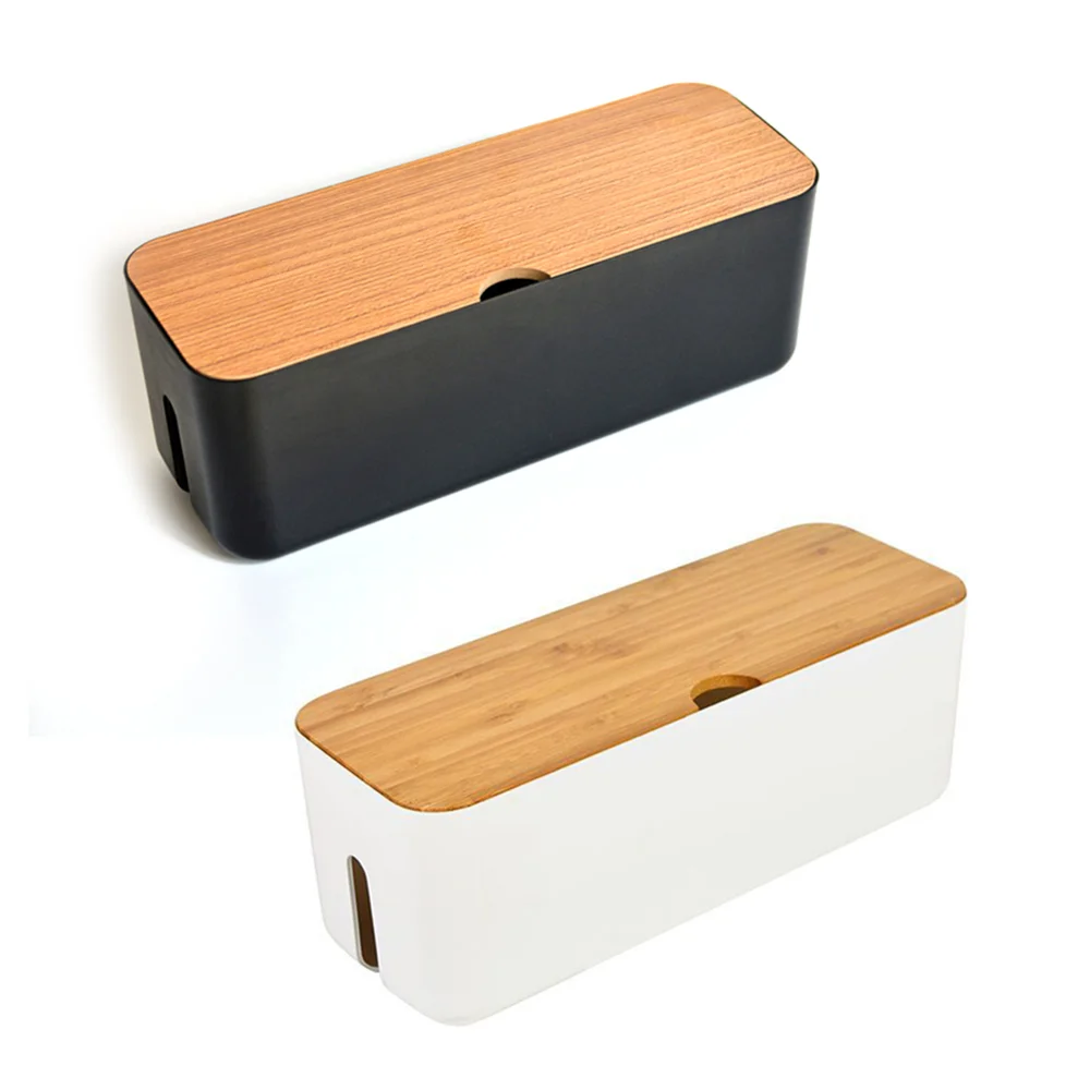 New-Wood-Cable-Storage-Box-Power-Strip-Wire-Case-Anti-Dust-Charger ...