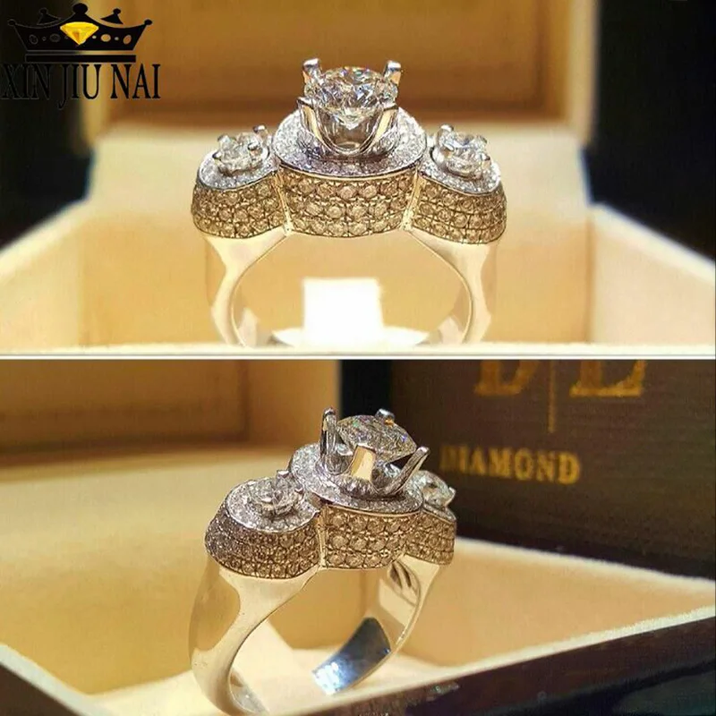 Luxury High Grade Court Promise Ring 925 Silver AAAAA Cubic Zirconia ...