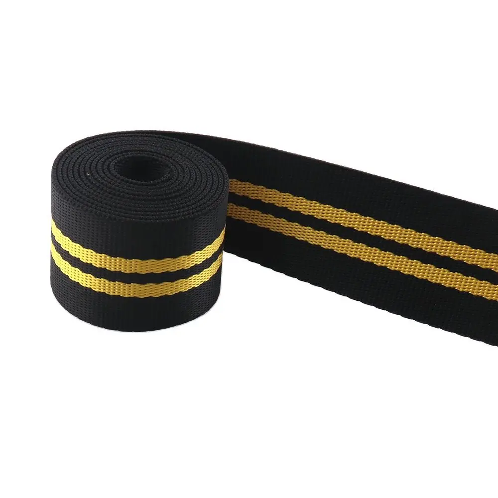 38mm(1.5'') Black Yellow Webbing Nylon Stripe Webbing for Bags Strap ...