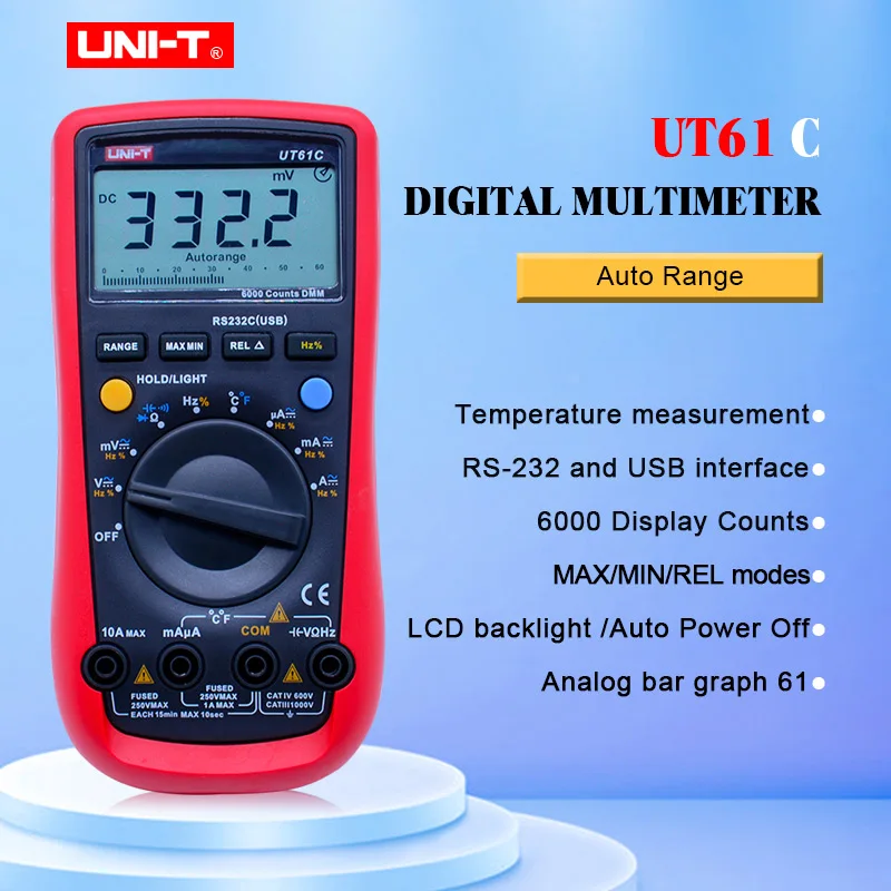 Multímetro Digital UNI T UT61C, alta confiabilidad, multímetro Digital moderno, medidor de CA y ...