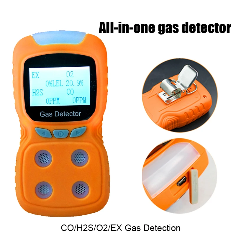 Portable Gas Detector | Gas Tester - 1pc 4-in-1 Portable Gas Detector ...