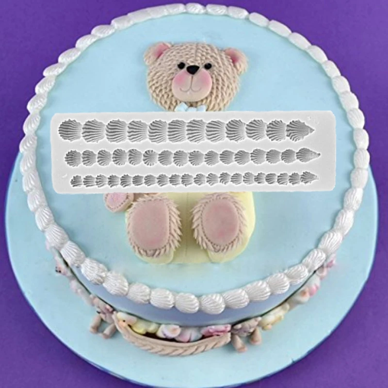 Piped-Shell-Border-Molds-Fondant-Cake-Decorating-Tools-Silicone-Molds ...