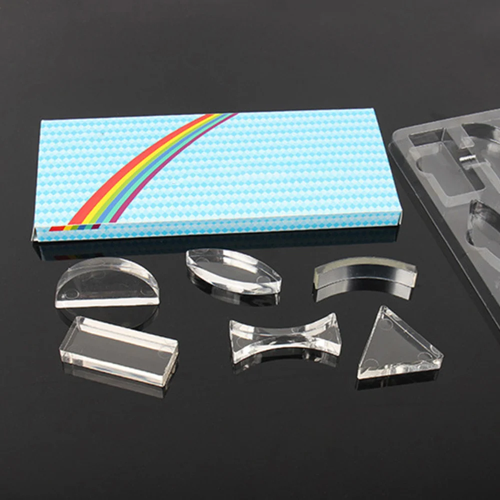 6 PCS Acrylic Optical Concave Convex Prism Lens Set for Primary ...