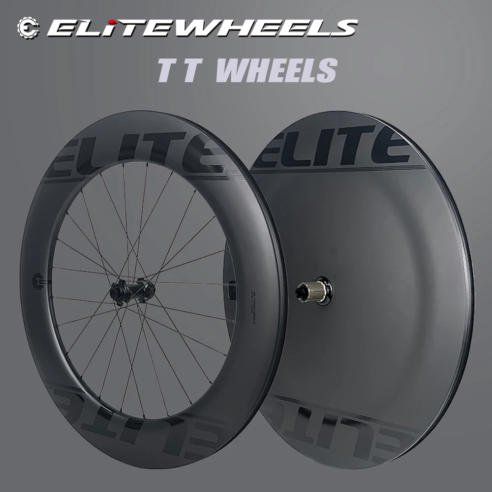ELITEWHEELS-ruedas de disco de prueba de tiempo, fibra de carbono ...