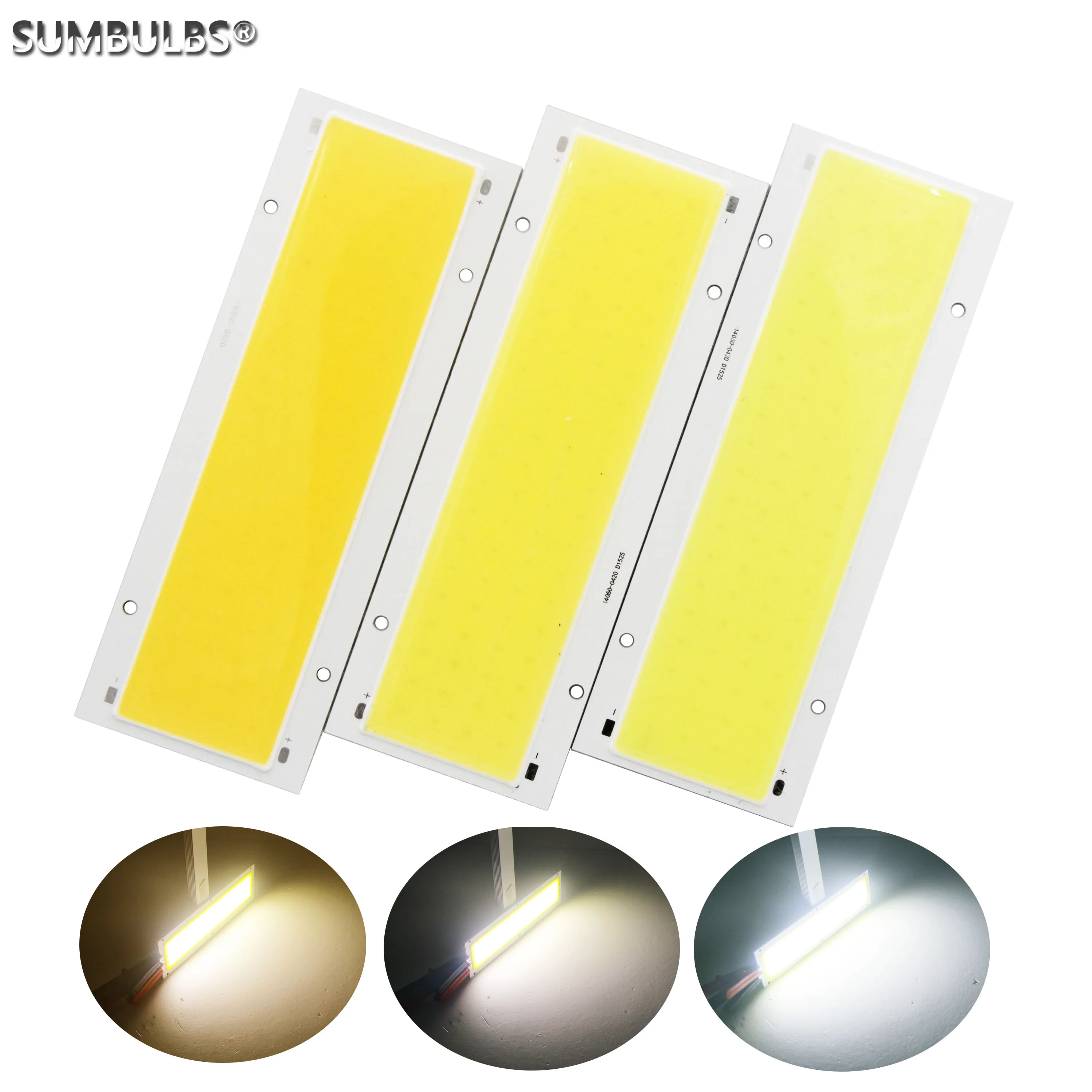 Sumbulbs Dc 12v 140*50mm 20w Led Cob Strip Light Source Super Bright ...