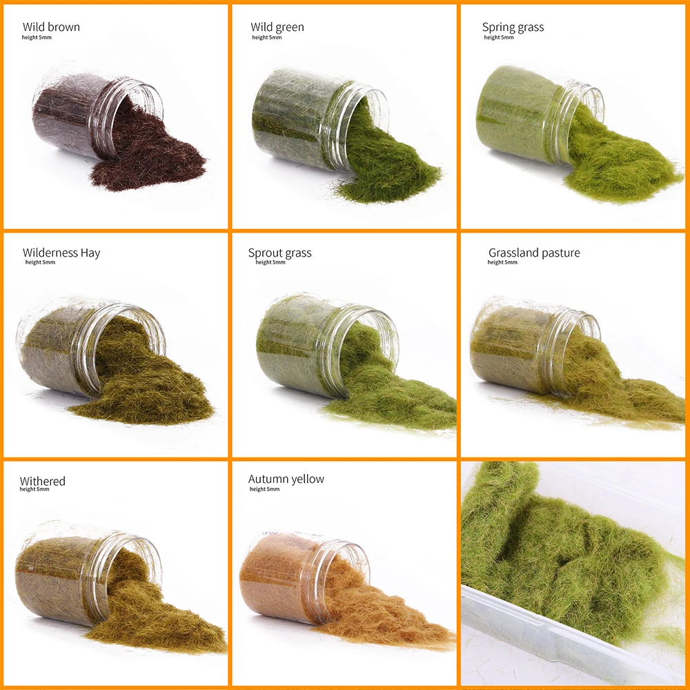 3-8mm Simulation Mini Static Grass Flock Powder 30G For HO Railway ...