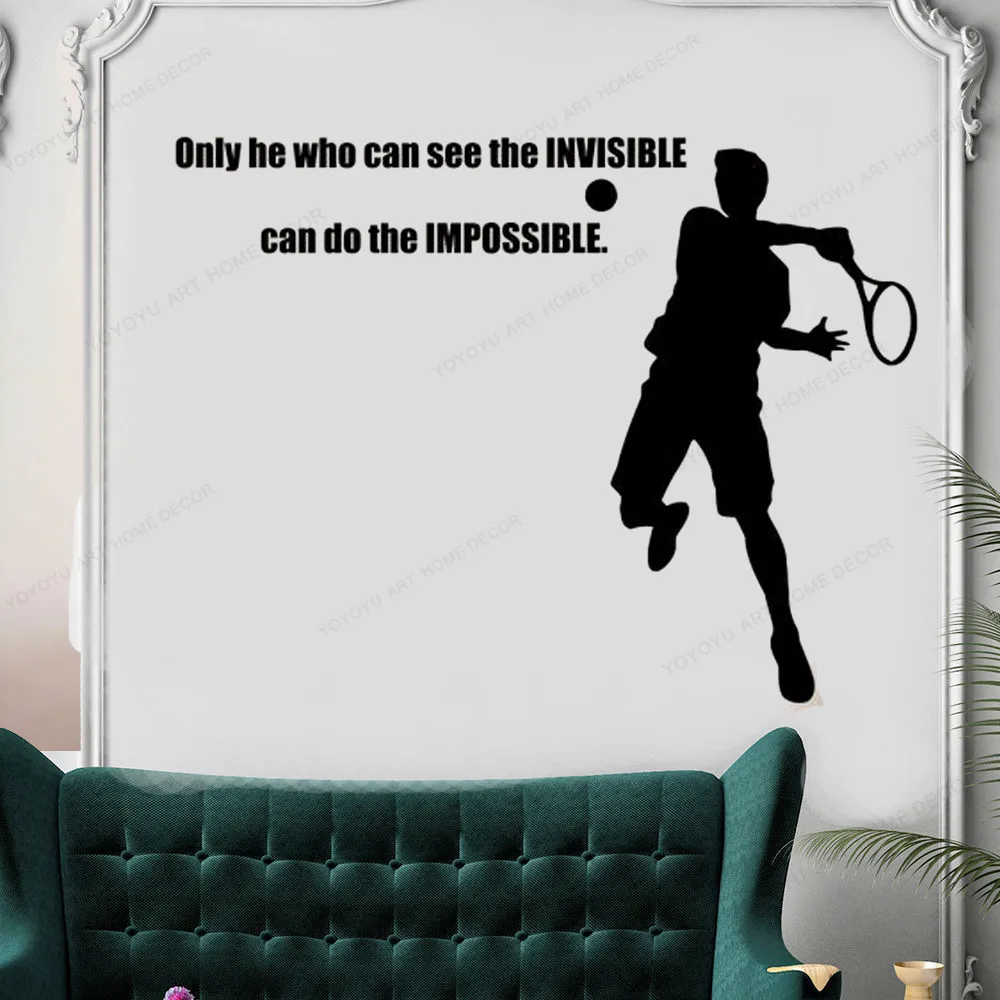 Calcomanía de pared de tenis con cita, decoración de pared de tenis ...
