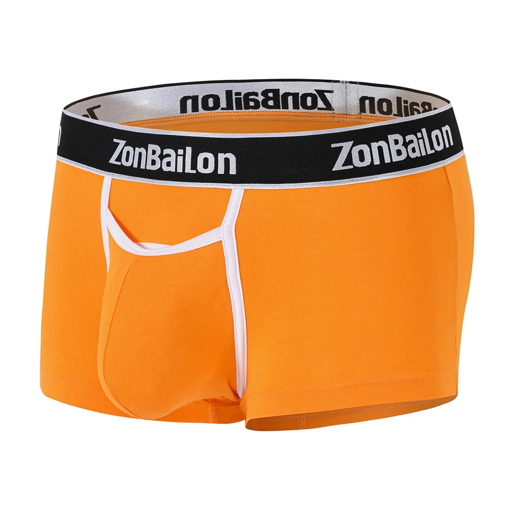 Boxer boxer shorts cueca convexo bolsa sexy sólido clássico masculino ...