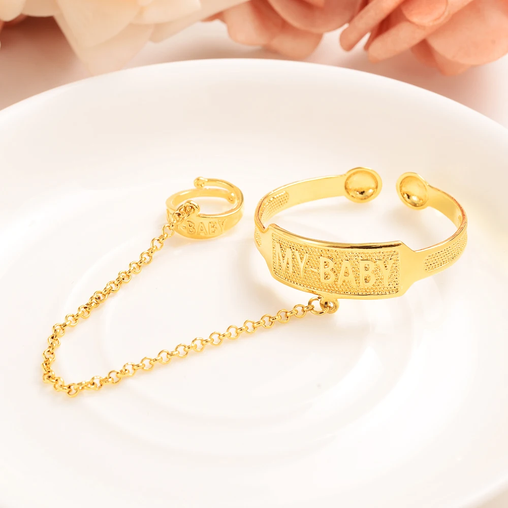 Gold Bracelet With Ring For Kids