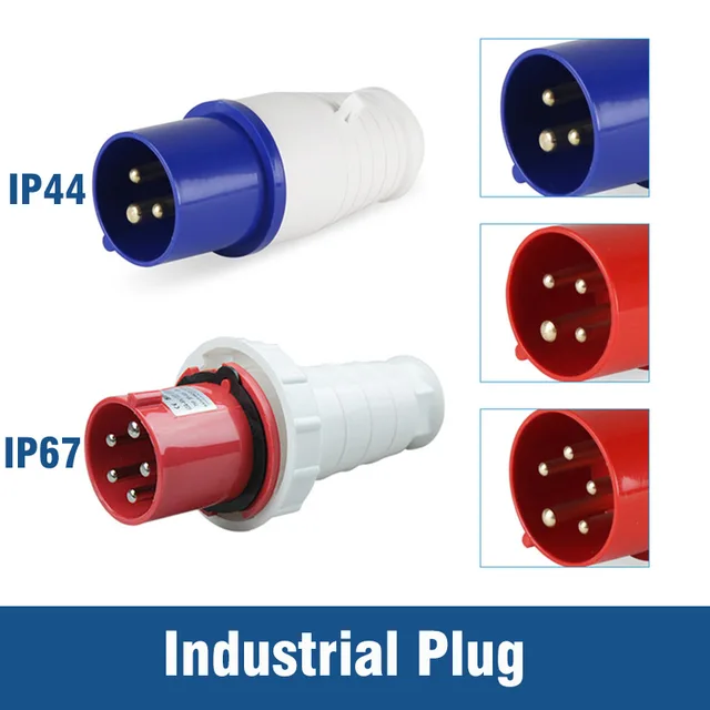 Waterproof Industrial Socket Plug Coupler IP44 3P 4P 5P 3/4/5 Core ...