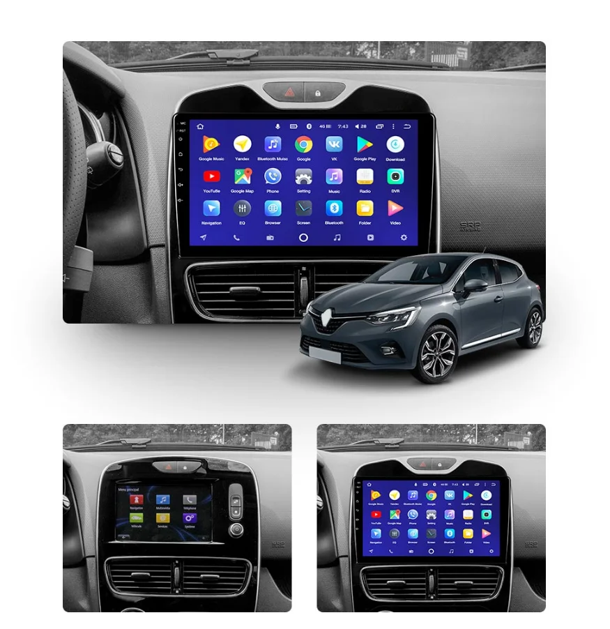 Android 10 Car Radio Dvd Player 360 Panoramic Camera For Renault Clio 4 ...