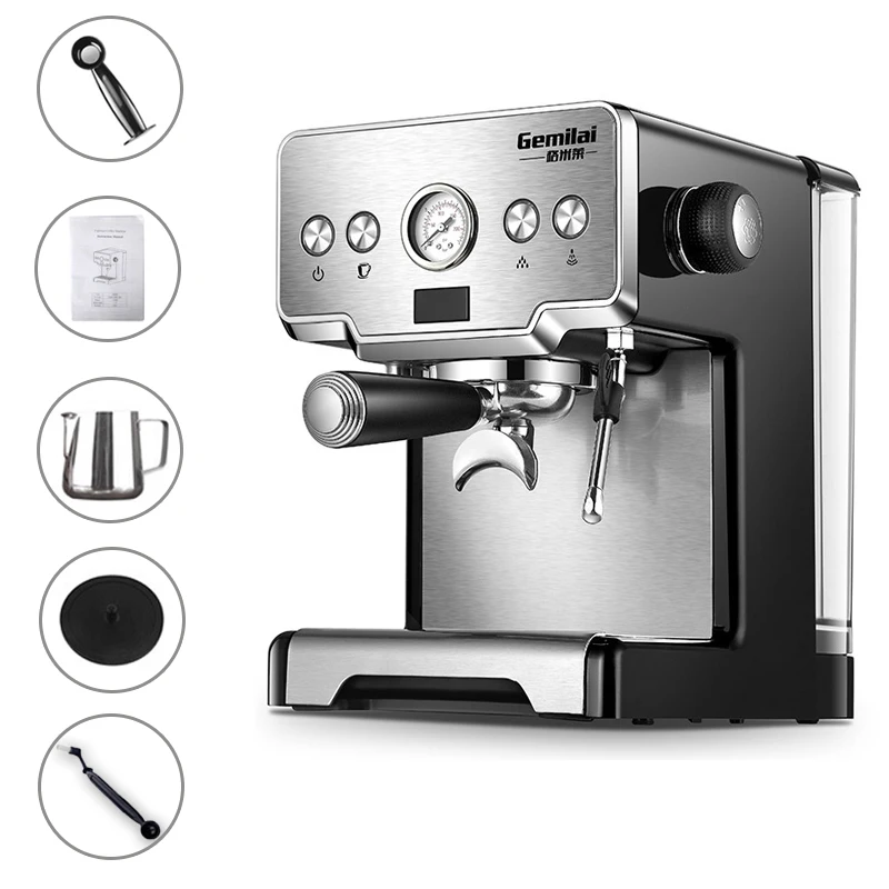 Coffee Machine Semi-automatic CR3605 Espresso Machine Double Cup Funnel ...