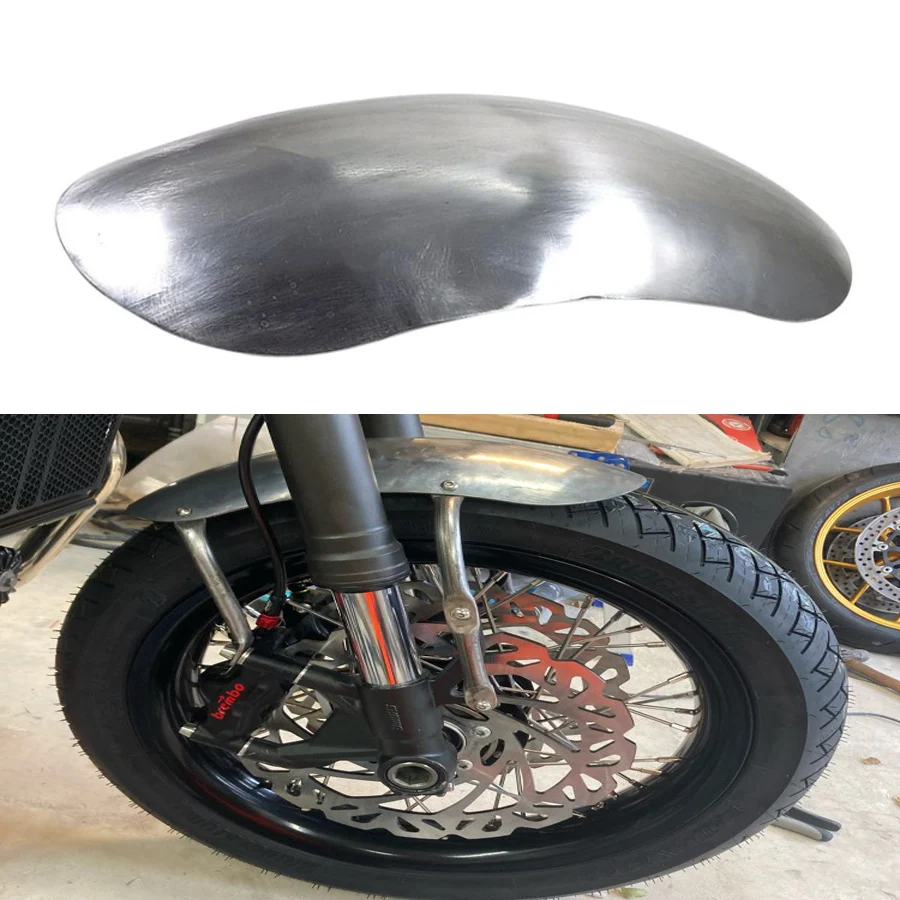 Universal-Unpainted-Silver-Short-Front-Mudguard-Fender-Mud-Guard ...