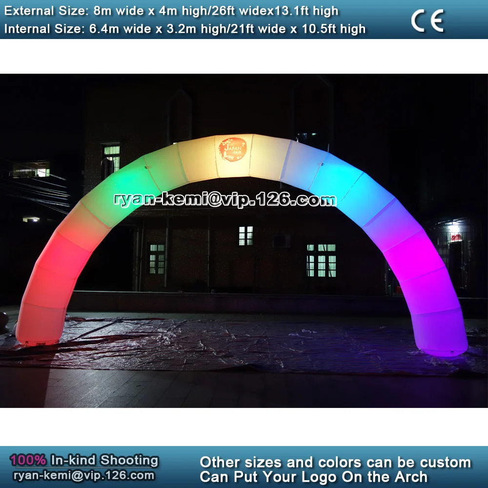 8mx4m-Color-Changing-Led-Lighting-Inflatable-Arch-Wedding-Party-Night ...