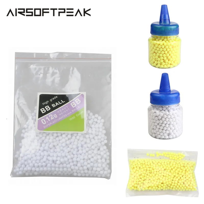 Airsoft 1000 Rounds 0.12g BB Ball Strikeball 6mm Paintball Slingshot ...