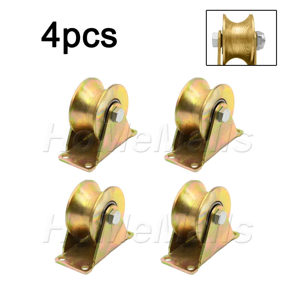 4pcs Sliding Gate Roller Steel U Type Wheel For U-groove Track Sliding ...