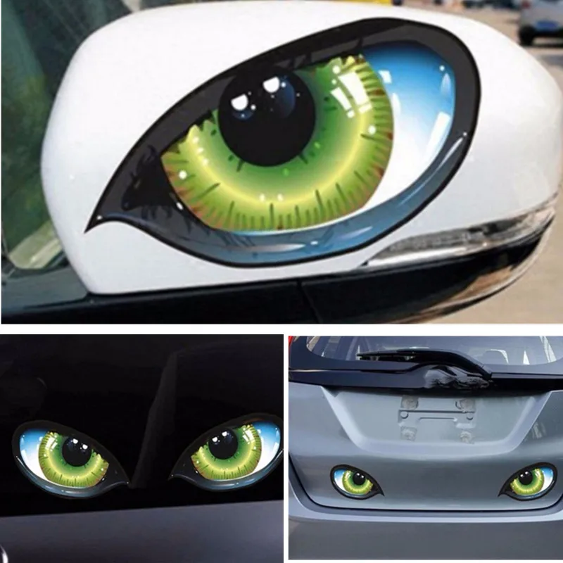 Car Stickers 3d Stereo Reflective Cat Eyes Car Sticker Creative ...