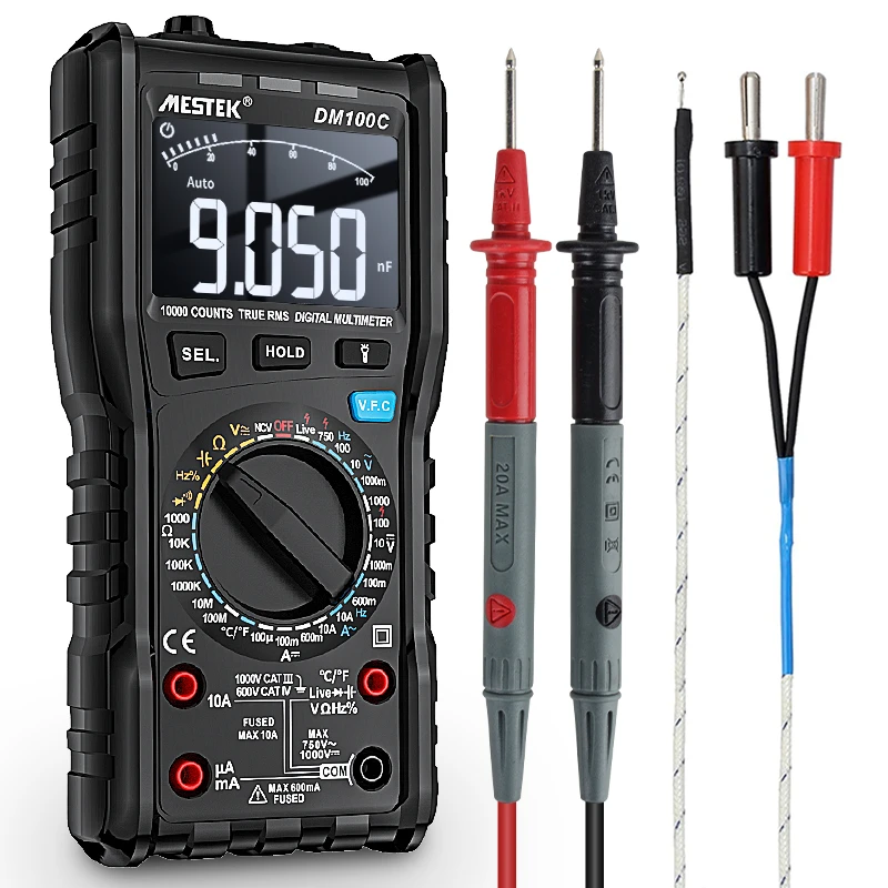 MESTEK DM100C Manual/Auto Range Multimeter High Speed Smart Double Core ...