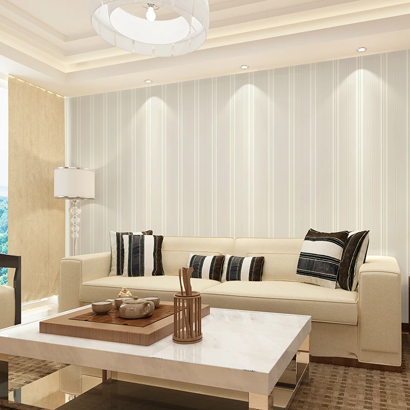 Modern Kagit Duvar Wall Papers Home Decor Vertical Strip Wallpaper Roll ...