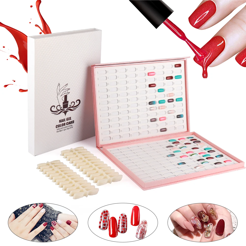 216-Colors-Nail-Tips-Display-Book-DIY-Nail-Art-Showing-Shelf-Gel-Nail ...