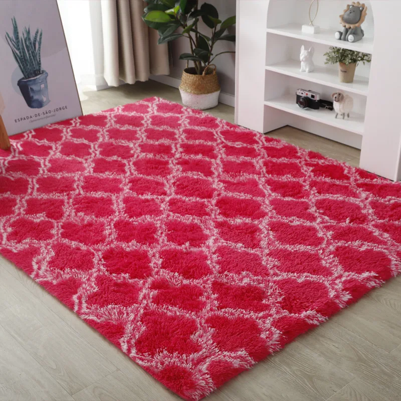 RULDGEE Beautiful Shaggy Alfombra Tie dye Carpet Plush Silky Rugs Kids ...