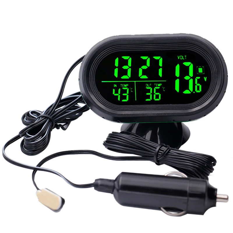 DC-12V-Car-Thermometer-4-in-1-Time-Date-Dual-Temperature-LED-Auto ...