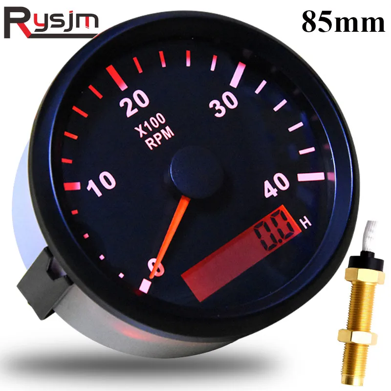 85mm REV Counter Car Boat tachometer + sensor Car Truck Tacho Marine ...