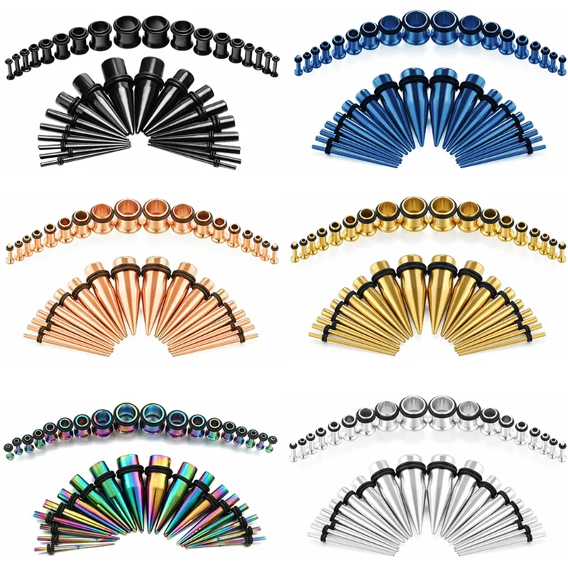 36PCS-Ear-Gauges-Stretching-Kit-14-00G-Stainless-Steel-Ear-Plugs ...