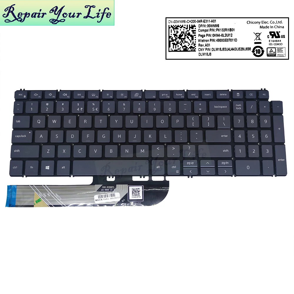 5594-US-UK-English-Arabic-Backlit-keyboard-for-Dell-Inspiron-5593-15 ...