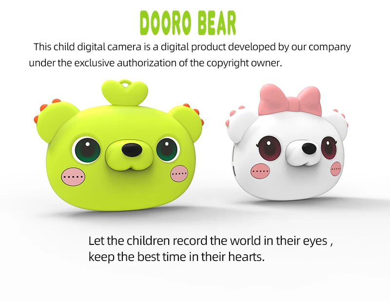 Green white Dooro Bear Children Digital Camera Animal Cartoon Toys HUMOR TED|Toy Cameras ...